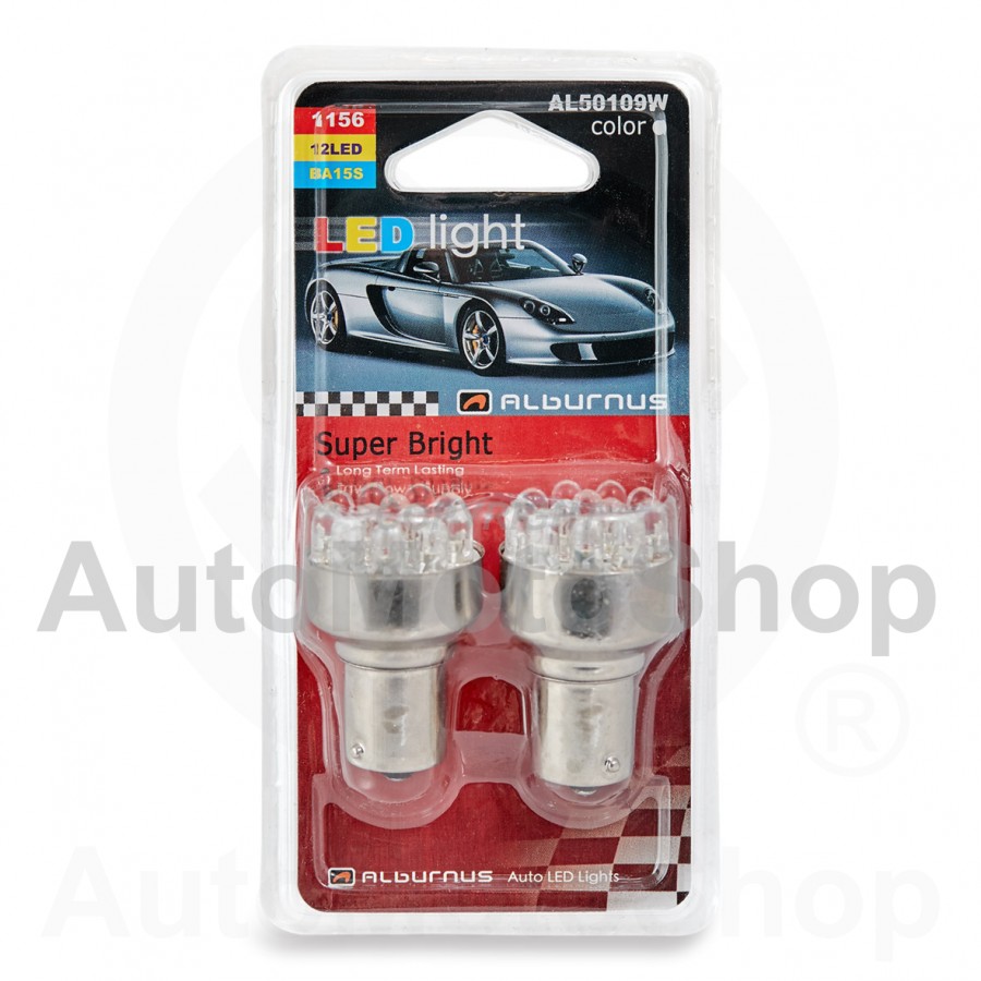 LED Auto Spuldze 12V BA15s 12xdiode (balta gaisma) 2gb- NoBrand