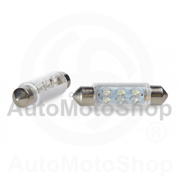 LED Auto Spuldze 12V SV8.5 5W 6xdiodes (balts) 2gb 42175
