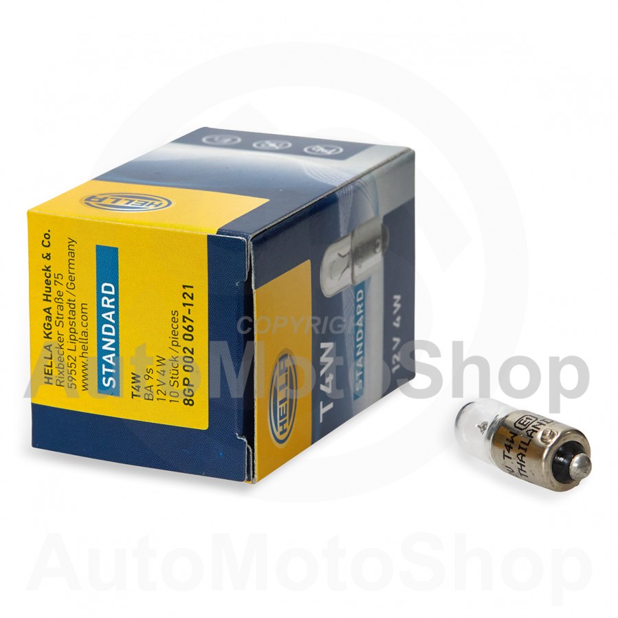 Autospuldze Hella (Vācija) T4W 4W 12V- Hella-Oriģinālā Auto Spuldze ...