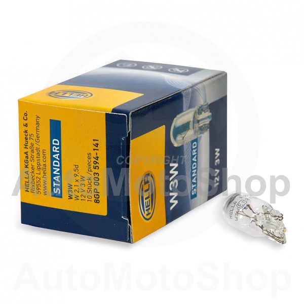 Autospuldze Hella (Vācija) W3W 3W 12V- Hella-Oriģinālā Auto Spuldze ...