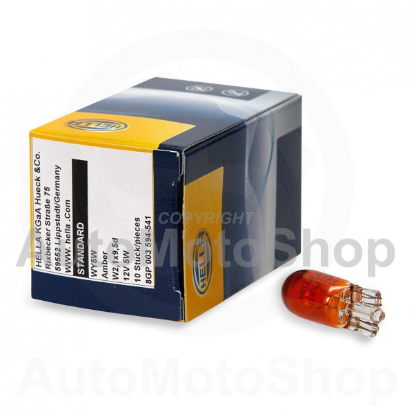 Autospuldze Hella (Vācija) WY5W 12V Amber- Hella-Oriģinālā Auto Spuldze ...